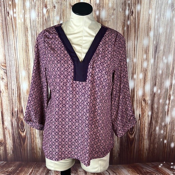 Skies Are Blue | Tops | Skies Are Blue Purple Patterned Tunic Top 34 ...